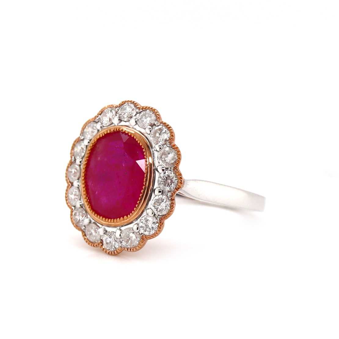 Lot 20 - 14CT White And Rose Gold 2.69ct Ruby With
